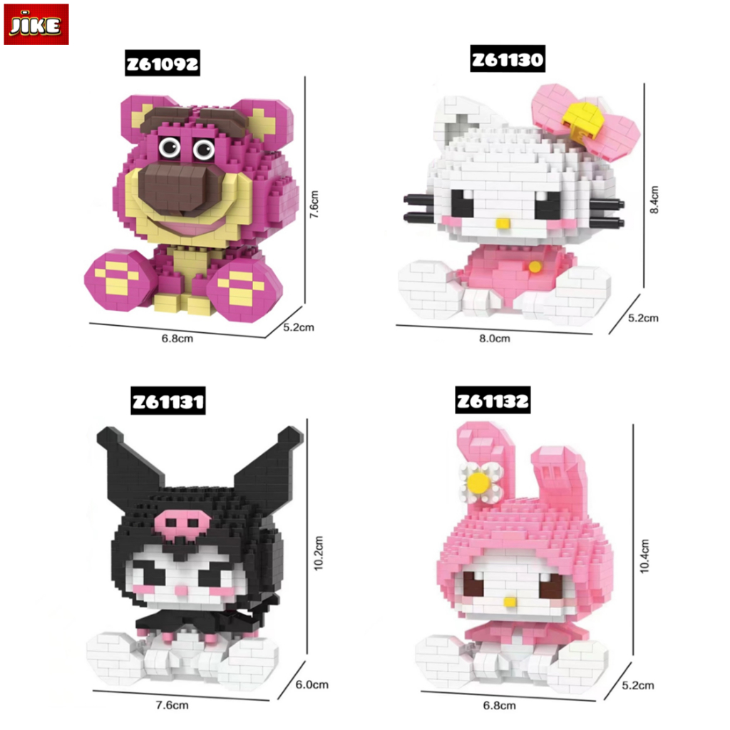 Jual JiKE Bricks Lotso Bear & Sanrio Mini Building Micro Partikel Blok ...