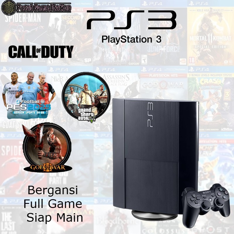 Jual PS3 Super Slim Playstation FIRMWARE OFW HDD 500GB Bonus Game ...