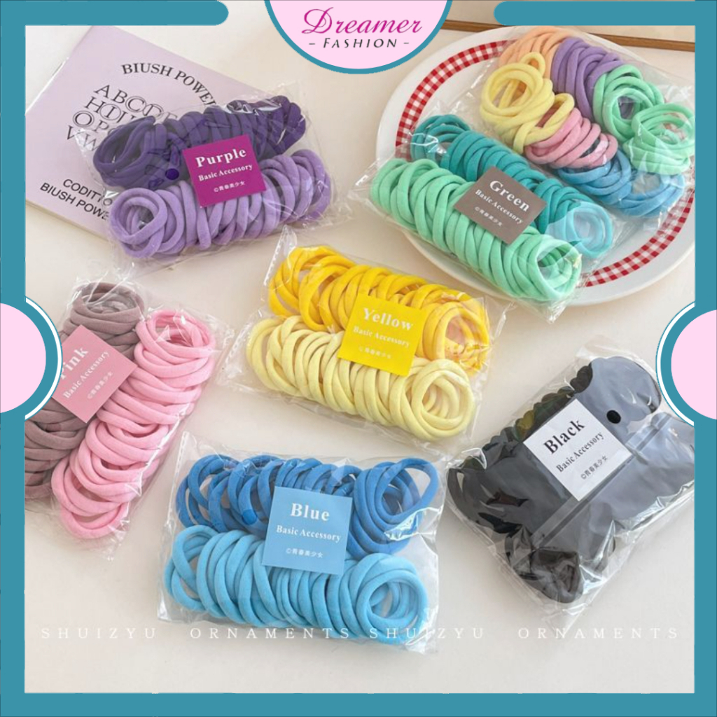 Jual DF IR551 Ikat Rambut Polos Wanita Isi 50 pcs Model Donat Ring ...