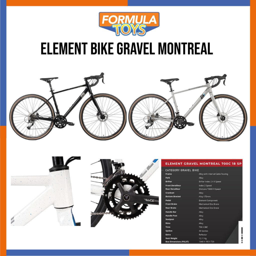 Jual SEPEDA GRAVEL ELEMENT BIKE GRAVEL MONTREAL 50 18SP | Shopee Indonesia