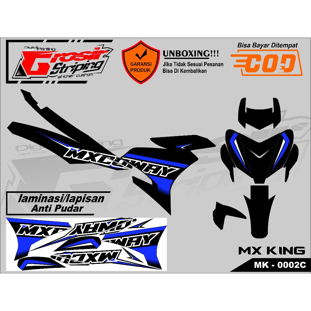 Jual Stiker Striping Sticker MX KING 150 Keren Banyak Pilihan Warna ...