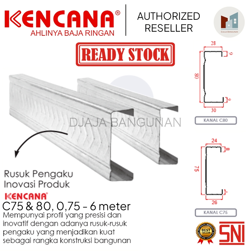 Jual Kanal C KENCANA Tebal 0,75 || C75 & C80 || 75 & 80 | Shopee Indonesia