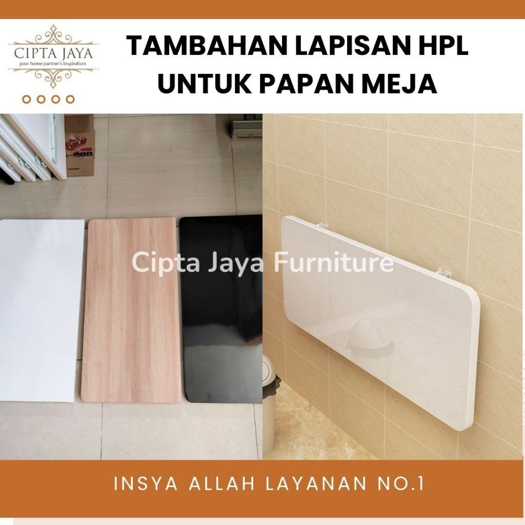 Jual Tambahan full Hpl Taco untuk Meja Lipat dinding Papan meja ...