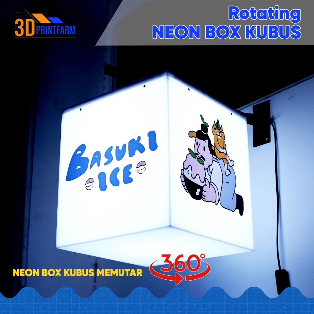 Jual Custom Rotating Neon Box Kubus 30x30x30 cm | Shopee Indonesia
