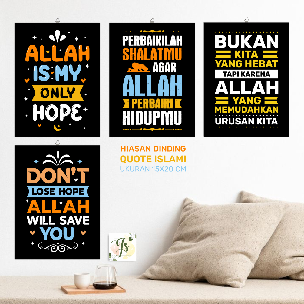 Jual Hiasan Dinding Quote Islam Motivasi Walldecor ( Ukuran 15X20 cm ...