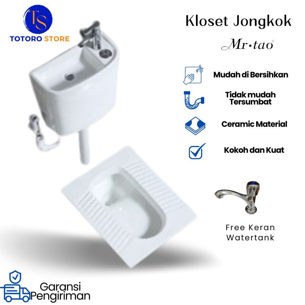 Jual [TOTORO STORE] Kloset 1 Set Watertank Wastafel Keramik, Closet ...