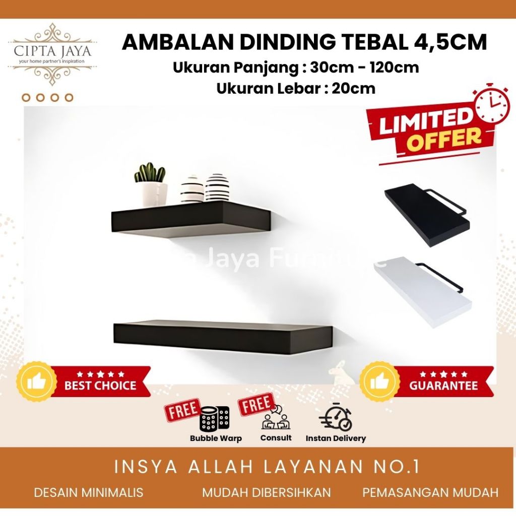 Jual Ambalan Dinding Aesthetic Tempel Minimalis Rack Hambalan Melayang ...