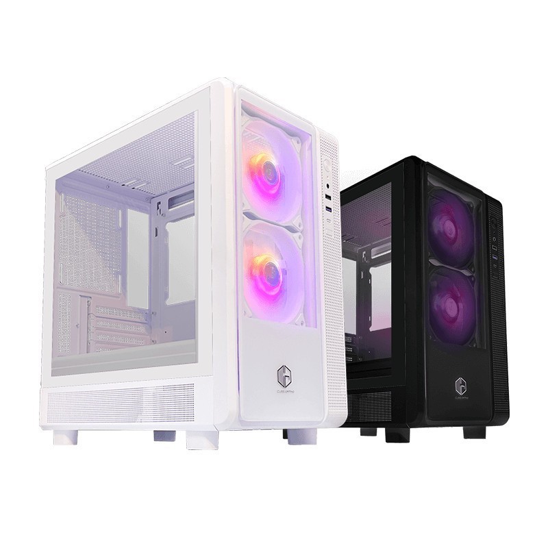Jual Casing PC Cube Gaming Retro Glass M-ATX Include 2 Fan ARGB ...