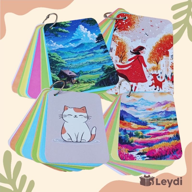 Jual Flash Card Polos 50 lembar mix warna | Shopee Indonesia