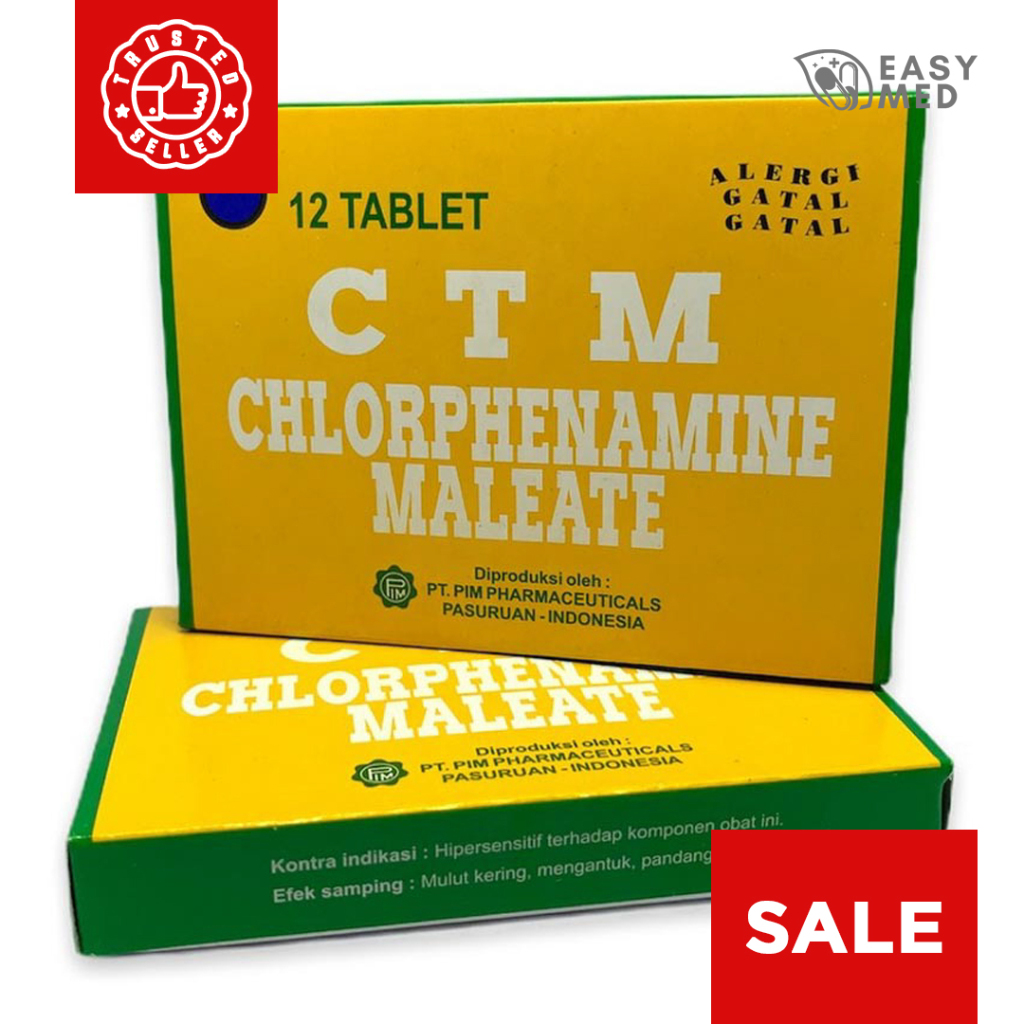 Jual CTM 4 Mg 1 strip 12 Tablet - Obat Alergi Rhinitis Gatal Gatal dan ...