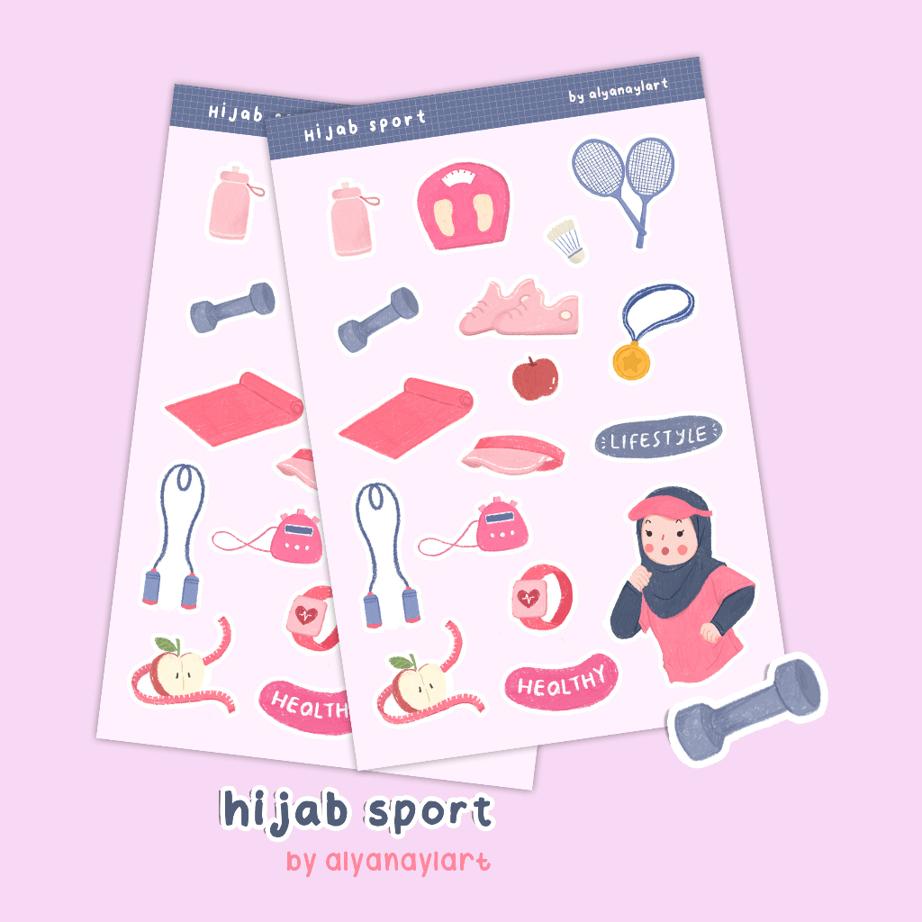 Jual Stiker Journal Lucu Hijab Sport by alyanaylart | Shopee Indonesia