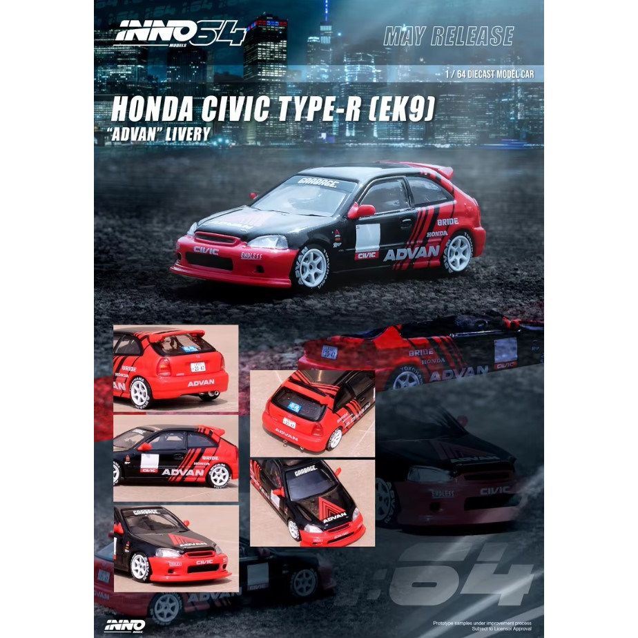 Jual Inno64 Honda Civic Type-R EK9 Advan Livery Model Car | Shopee ...
