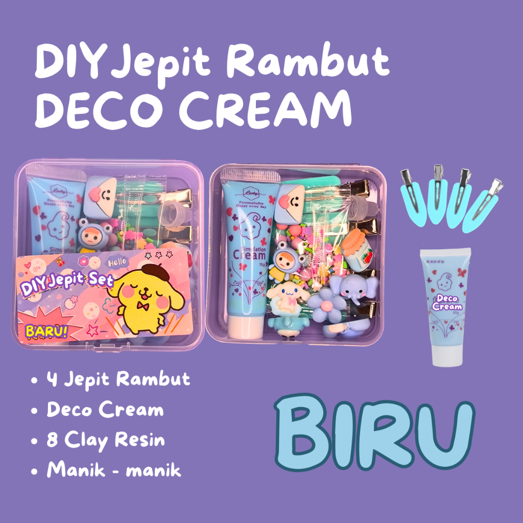 Jual [DISKON 60%] DIY Set Jepit Rambut Deco Cream Cinnamoroll Kuromi ...