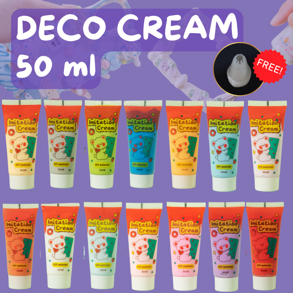 Jual (FREE SPUIT) Deco Cream 50ml / Clay Cream / Fake Whipped Cream ...