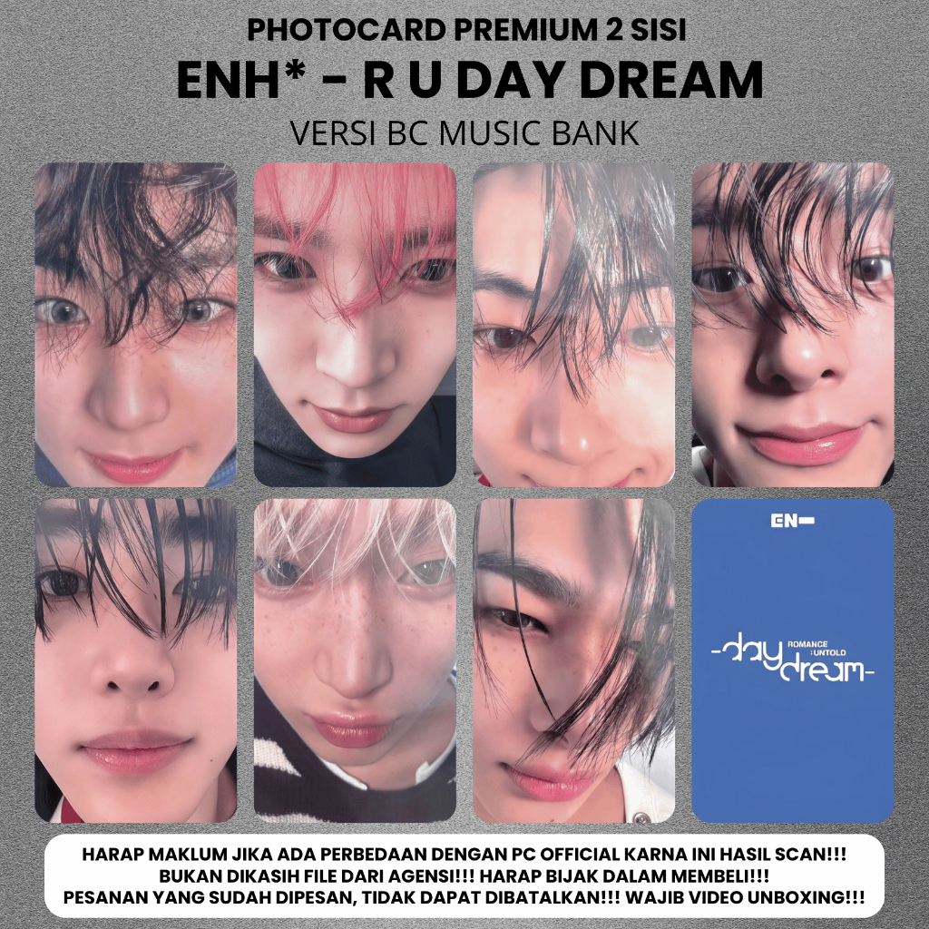 Jual (ISI 7 PCS) PHOTOCARD ENH*A ZOOM ROMANCE UNTOLD DAYDREAM KPOP PC 2 Sisi Premium | Shopee ...