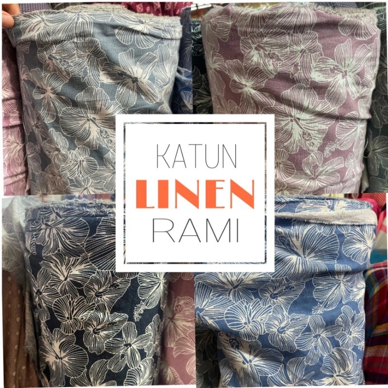 Jual BAHAN LINEN MOTIF | Harga/0,5m | Linen rami motif | Linen rami ...