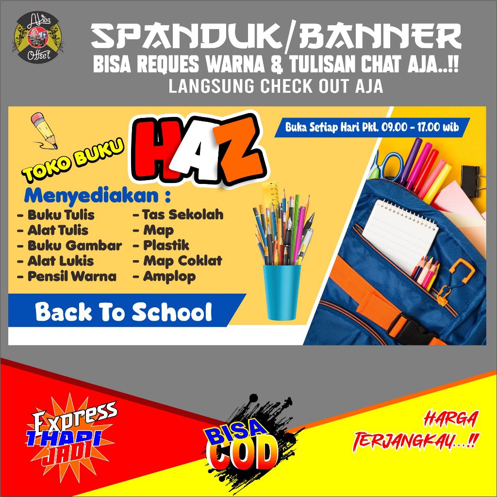 Jual SPANDUK BANNER TOKO ALAT TULIS | Shopee Indonesia