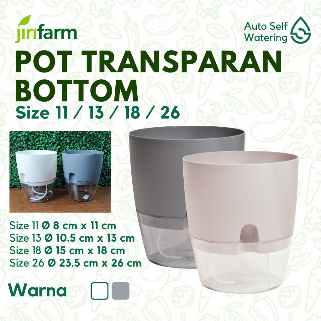 Jual JIRIFARM - Pot Bunga Transparan Diameter 11 13 18 26 - Tanaman ...
