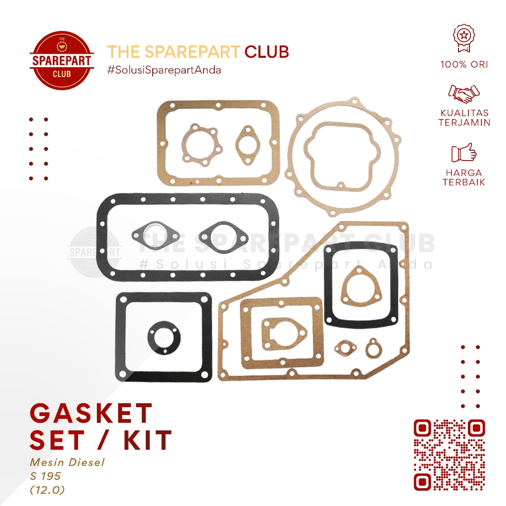 Jual Packing Perpack Set Mesin Diesel S195 (12 PK HP) - Gasket Kit ...