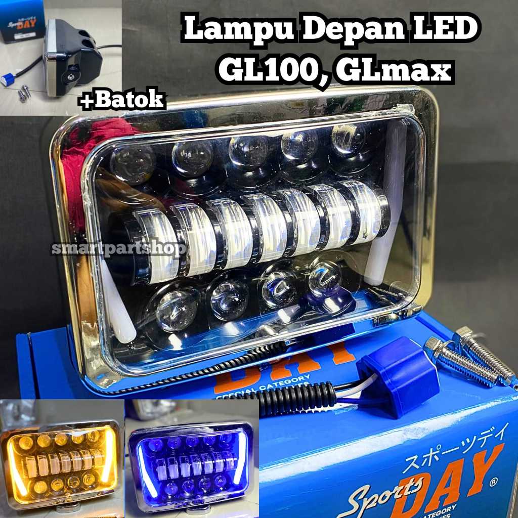 Jual LAMPU DEPAN LED KOTAK GL 16 LED GL100 RX KING WIN 100 GL max RX-S ...