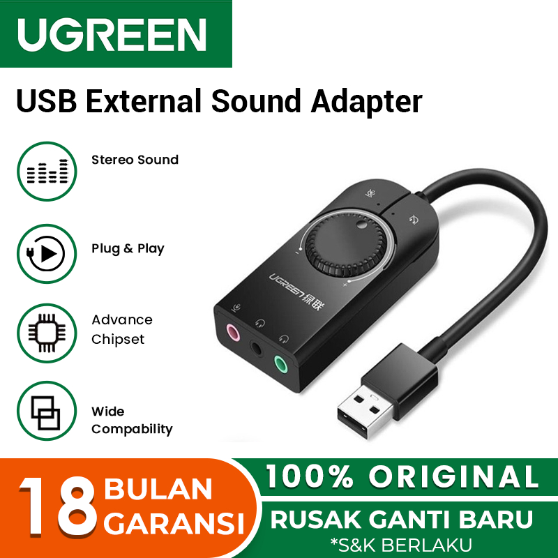 Jual UGREEN USB A External Stereo Sound Adapter | Shopee Indonesia