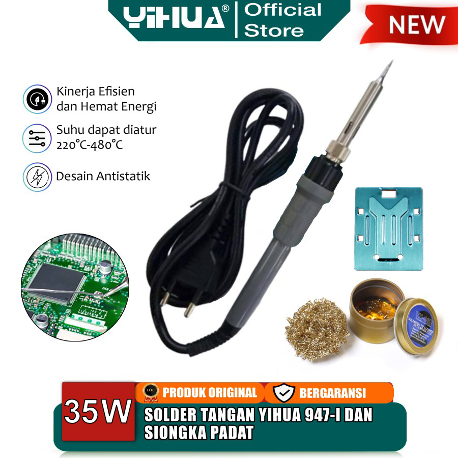 Jual Yihua 947-I Solder Tangan Listrik 35W Soldering Iron Tip + Flux Solder Pasta Siongka Padat ...