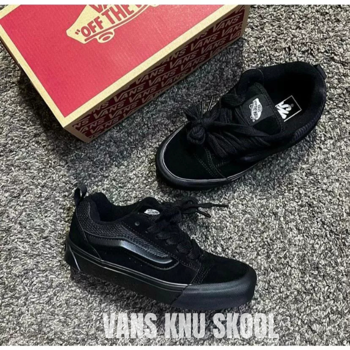 Jual TERBARU!! SEPATU SNEAKERS KEREN VANS KNU SKOOL FULL BLACK PRIA ...