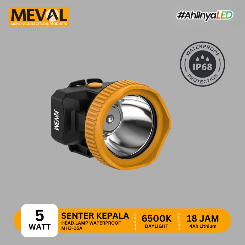 Jual MEVAL Senter Kepala LED Head Lamp Tahan Air 5 Watt | Shopee Indonesia