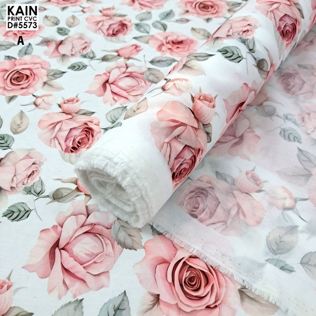 Jual Kain Katun / Kain Katun Print CVC Motif D-5573 (Per 0.50 meter ...