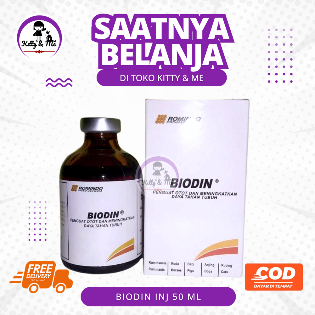 Jual BIODIN INJ 50 ML - Penguat Otot dan Daya Tahan Tubuh Hewan ...