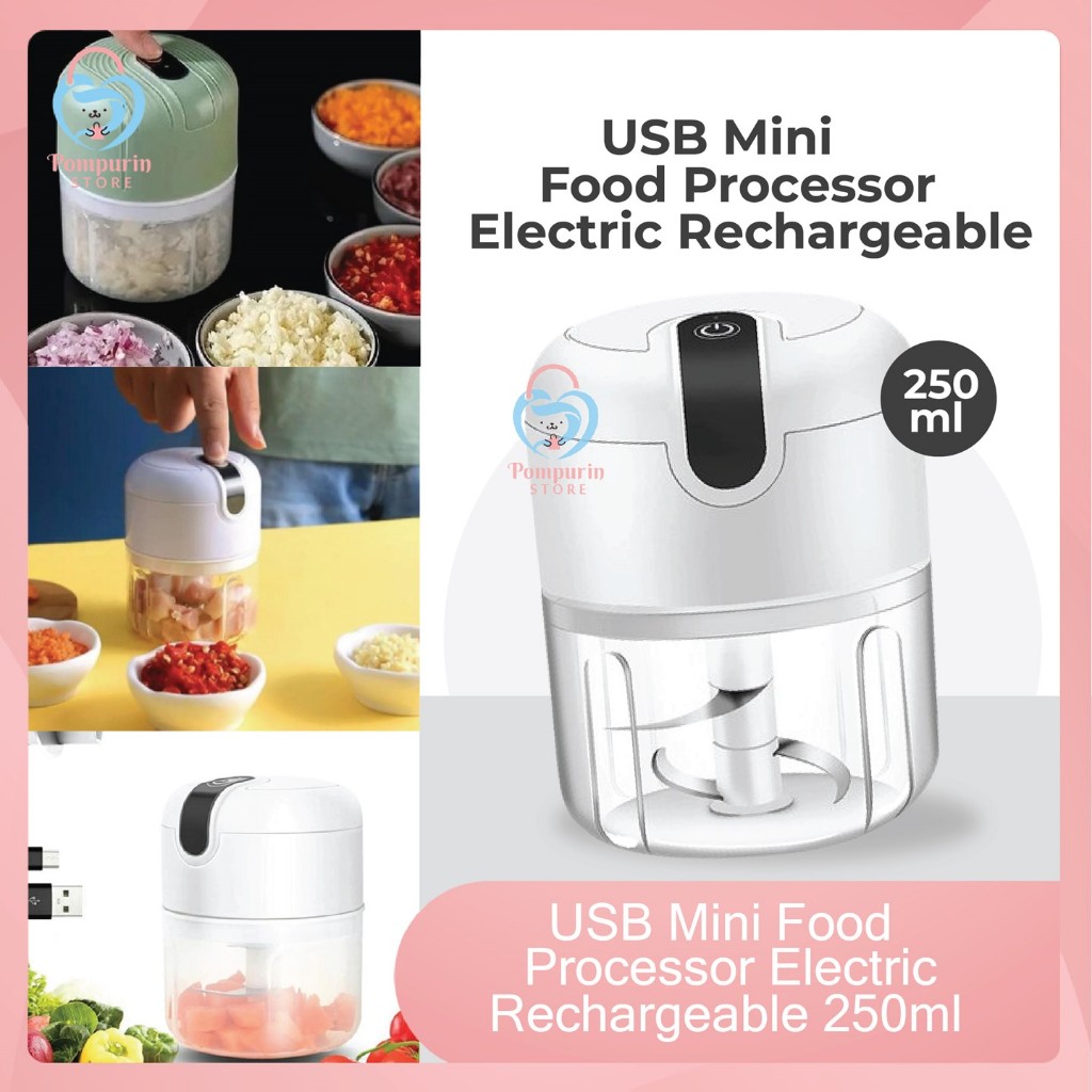 Jual USB Mini Food Processor Electric Rechargeable 250ml / Food Chopper ...