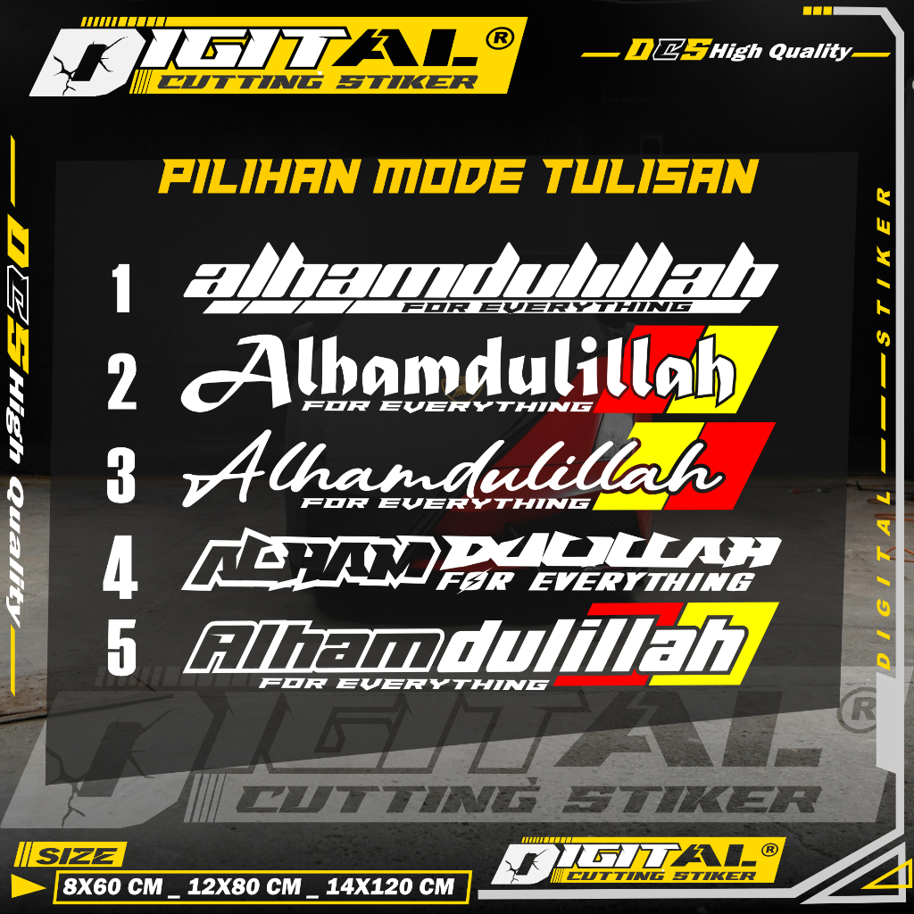 Jual new sticker stiker alhamdulillah for everything sticker kaca ...