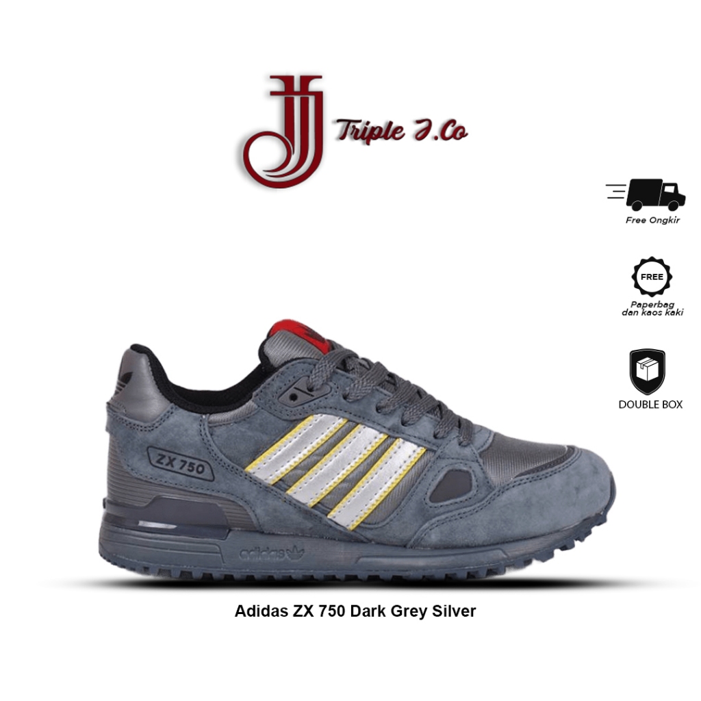 Jual Adidas ZX 750 Dark Grey Silver | Shopee Indonesia