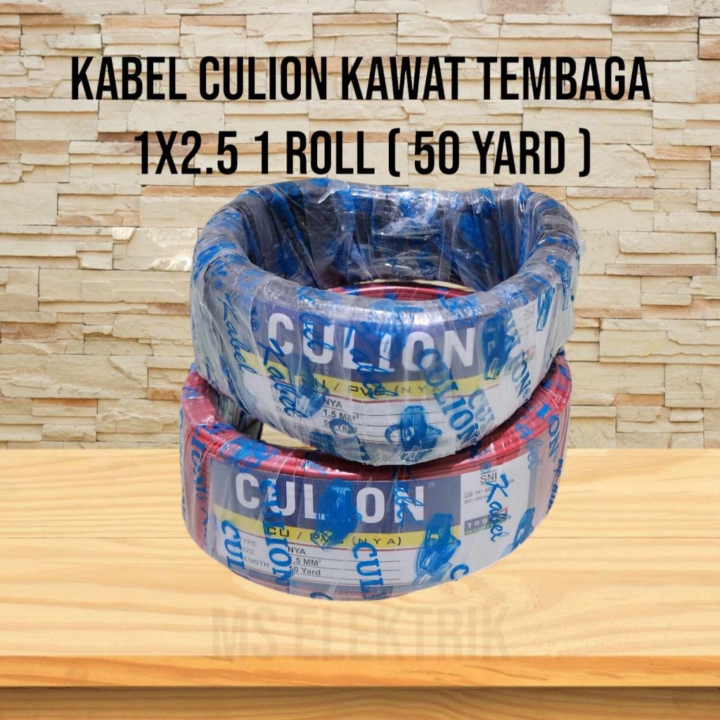 Jual CULION Kabel Listrik NYM Lidi Kawat Full Tembaga 1x2.5 Warna Hitam ...