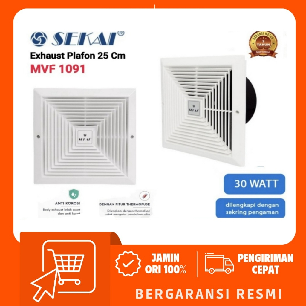 Jual SEKAI Kipas Angin Dak Langit-Langit MVF1091 Exhaust Plafon MVF 1091 | Shopee Indonesia