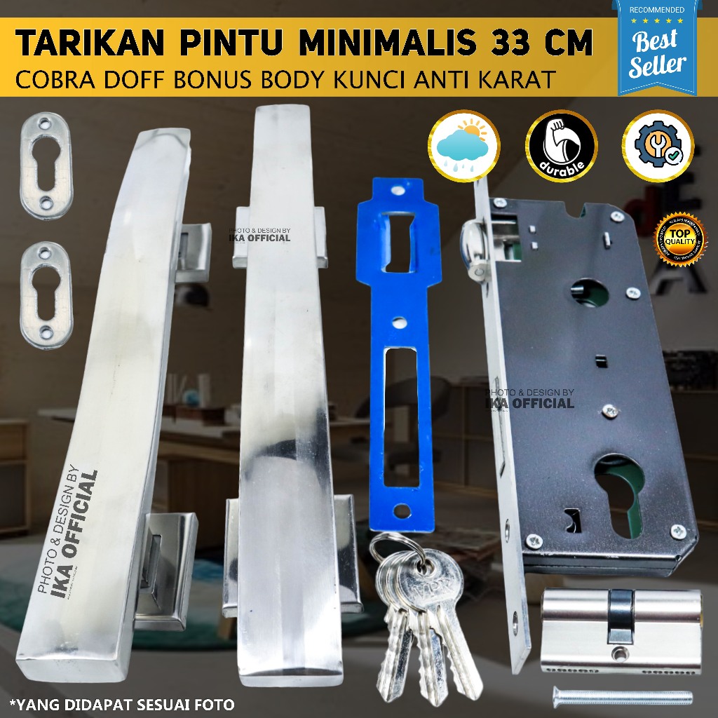 Jual HANDLE PINTU RUMAH 33 CM KOMPLIT ANTI KARAT MEWAH MINIMALIS MODERN ...