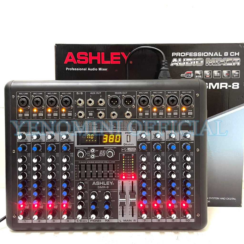 Jual Mixer Audio Ashley SMR 8 Original 10 Channel Bluetooth Smr8 smr 8 Mixing 10 Bagus Murah ...