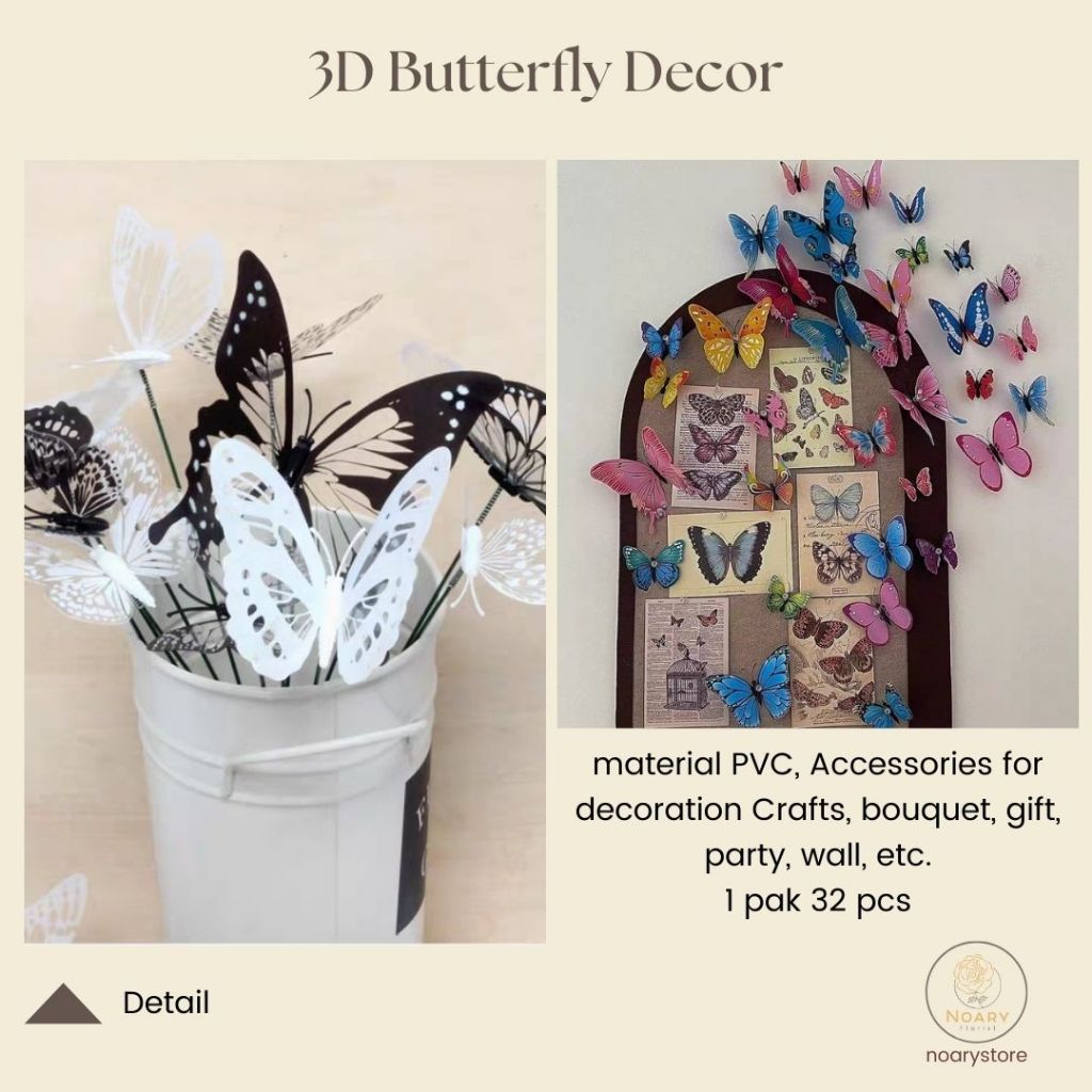Jual 3D BUTTERFLY DECOR | Shopee Indonesia