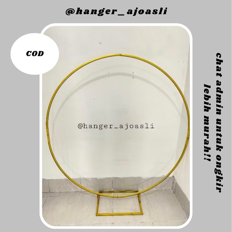 Jual Stand Foto Dekorasi Wedding Backdrop Bulat Gold | Shopee Indonesia