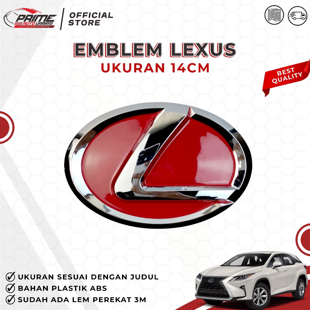 Jual Logo Emblem Mobil DEPAN BELAKANG MOBIL LEXUS MERAH - 14 CM ...
