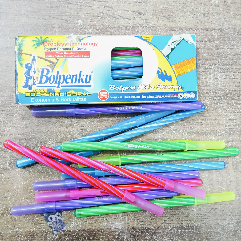 Jual PENA MURAH 1 KOTAK BOLPENKU BALLPOINT PEN HITAM TERANG 0.5MM ULIR ...