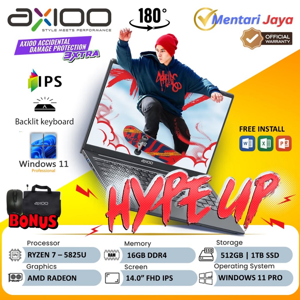 Jual Laptop Gaming AXIOO Mybook HYPE 7 X7 AMD Ryzen 7 16GB 1TB SSD 14.0FHD IPS Win 11 Pro ...