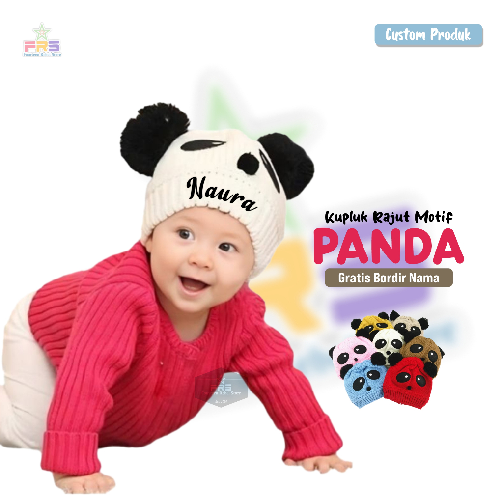 Jual Topi Kupluk Anak Panda Free Bordir Nama Suka-Suka Laki-Laki ...
