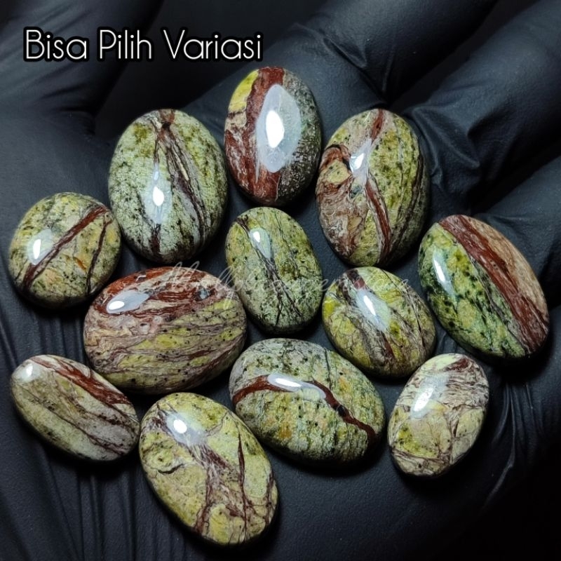 Jual batu badar besi hijau urat merah nempel magnet asli natural ...