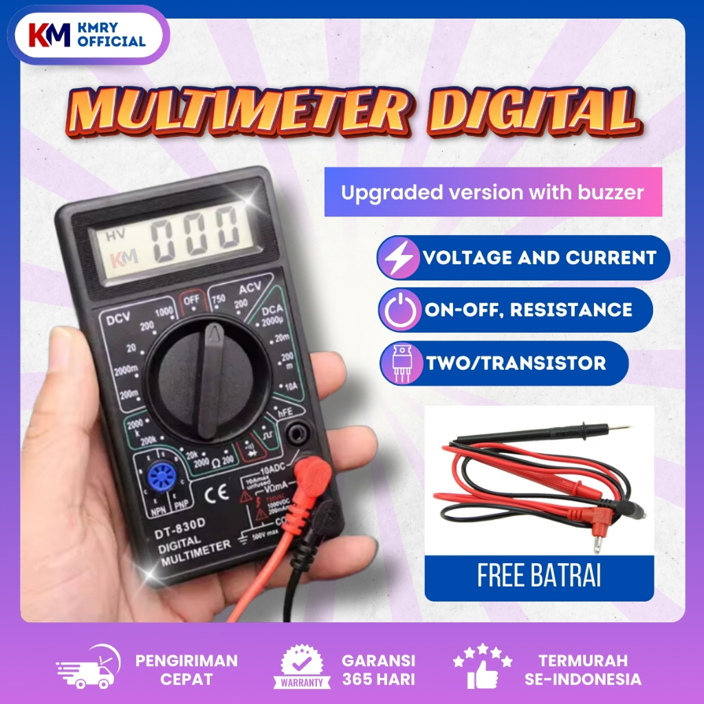 Jual KMRY Multitester/Multimeter Digital DT-830B Multimeter DT830B / DT ...