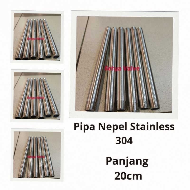 Jual Pipa Nepel Stainless 304 20cm 1/4" Inch Drat | Shopee Indonesia