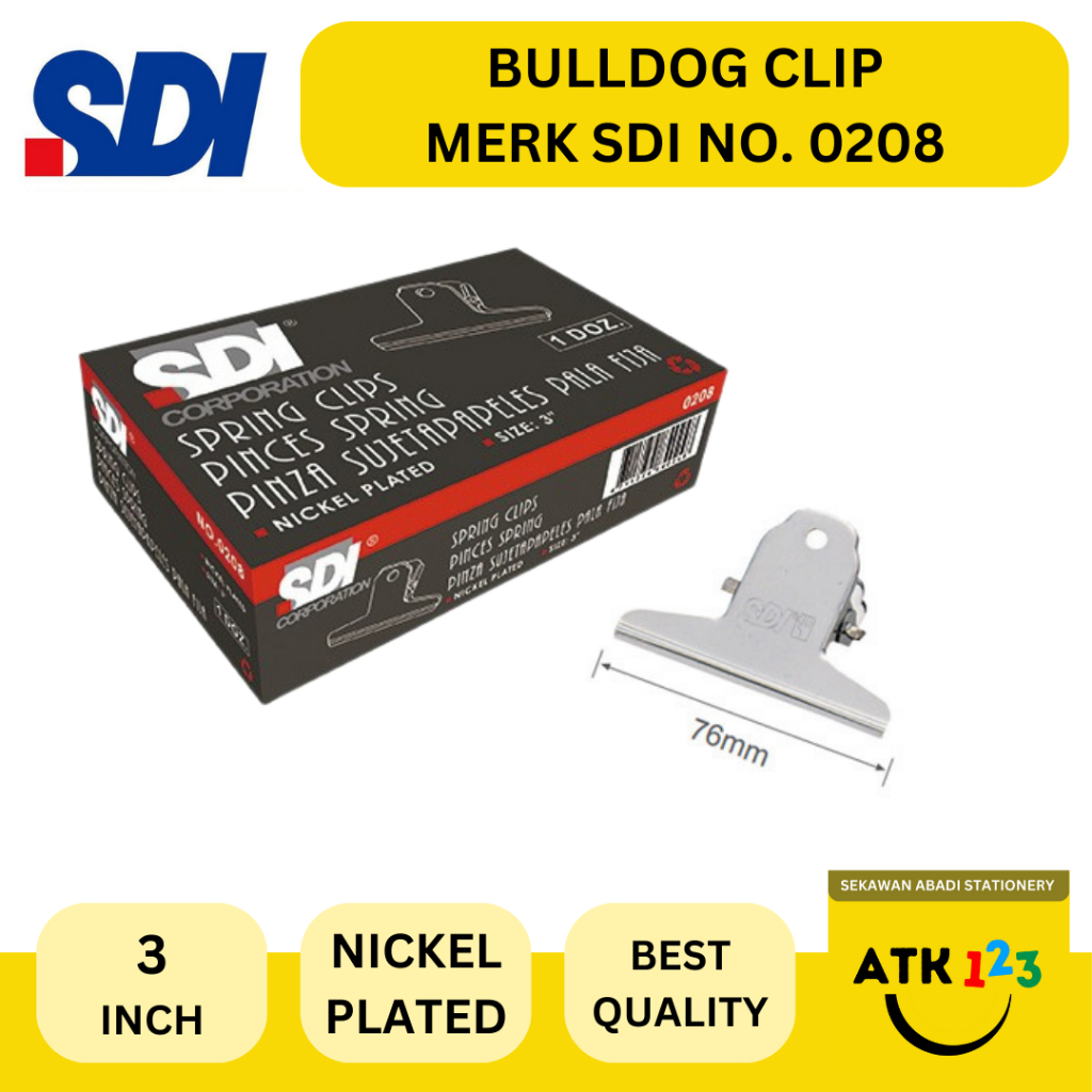 Jual Bulldog Clip / Binder Klip / Penjepit Besar Merk SDI No. 200 Size ...