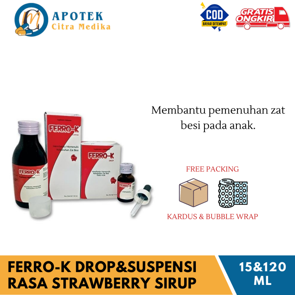 Jual FERRO-K DROP (SIRUP 15ML & 120ML) - MEMBANTU MEMENUHI KEBUTUHAN ...
