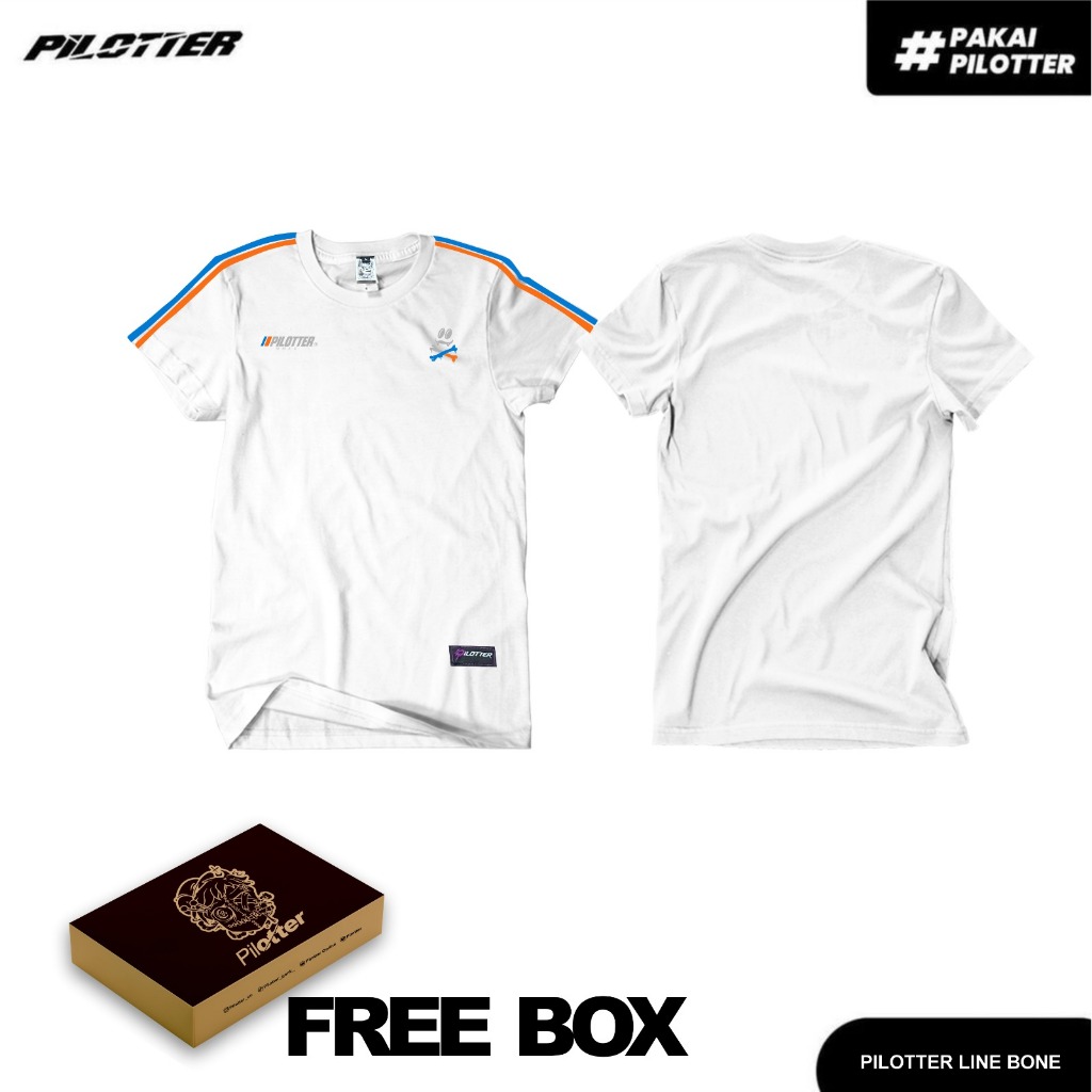 Jual KAOS PILOTTER LINE BONE ORIGINAL FREE STICKER | Shopee Indonesia