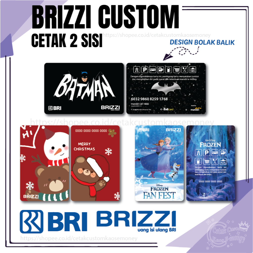 Jual CUSTOM DESIGN KARTU EMONEY BRI BRIZZI KARTU E MONEY E TOLL ...